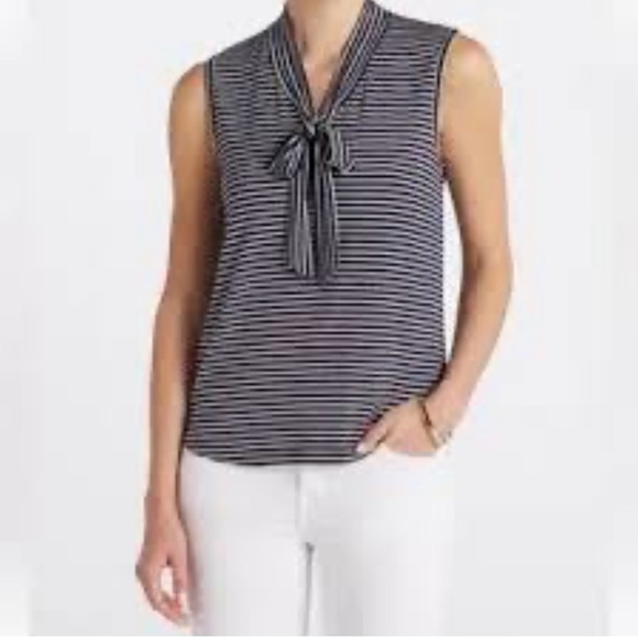 Staccato | Tops | Staccato Blue And White Striped Tieneck Blouse | Poshmark